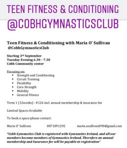 Teen Fitness & Conditioning classes @cobh_gymnastics_club - Cobh Great ...